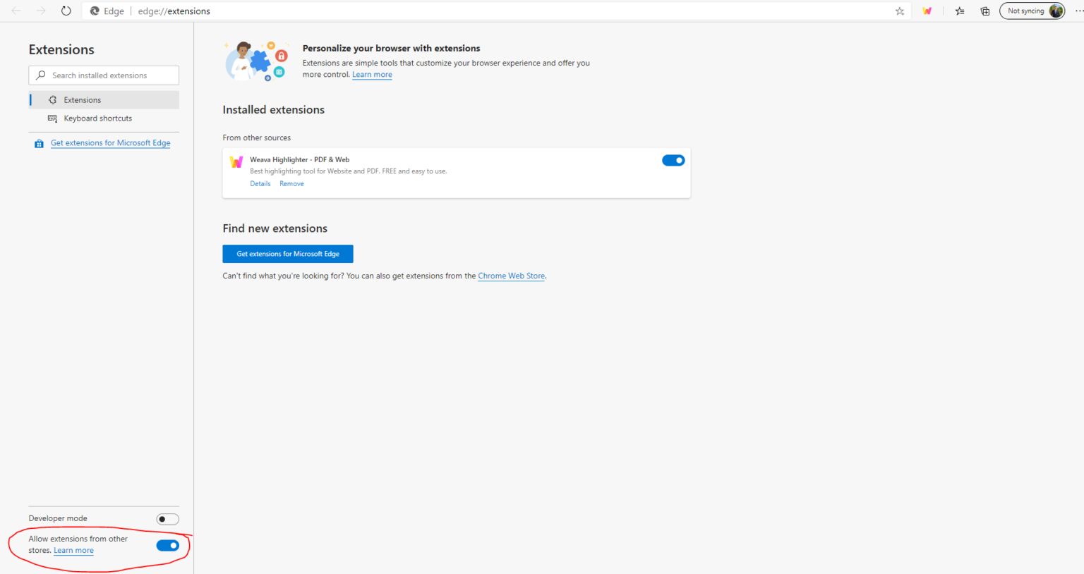 How to use Weava with Microsoft Edge - Weava